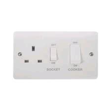 Click 45A DP Switch C W 13A Switched Socket White Switch J Harries Ltd