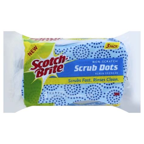Scotch Brite Sponge Scrub Dots Non Scratch 3 Pack Obx Grocery Delivery Seafood Boil And More