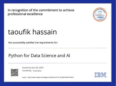 Python For Data Science Ai And Development Certificate Taoufik Hassain