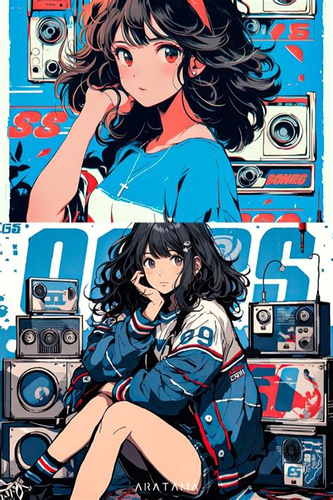 80年代シティポップファション レトロなピンアップ アートポップ 昭和レトロ イラスト