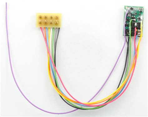 1393 Ho N Scale 4 Function Decoder 3 5″ Wires With Rev 8 Pin Plug