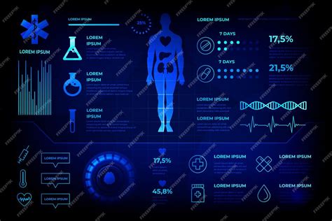 기술 의료 인포 그래픽 무료 벡터