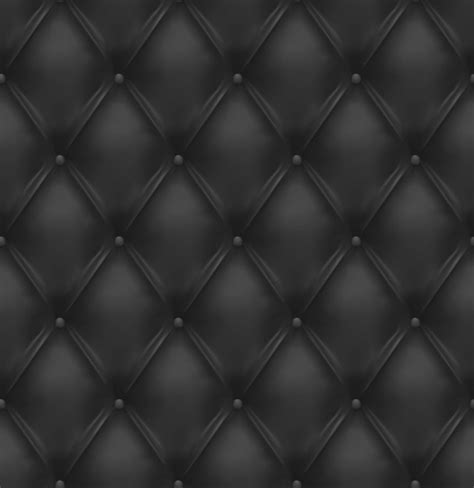 Fundo De Estofamento De Couro Abotoado Preto Vetor Capiton Realista