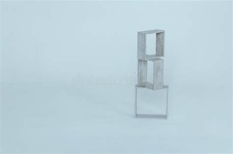 Three Three Dimensional Square Frames On A White Background Stock Image