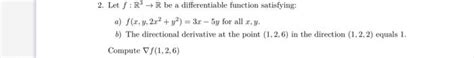 Solved 2 Let Fr3→r Be A Differentiable Function