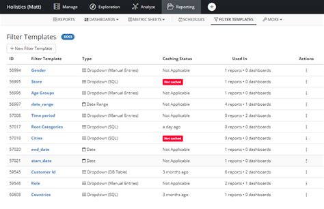 Reusable Filter Query Templates Self Service Bi Platform