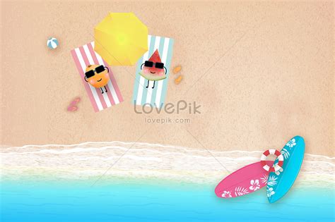 여름 해변 배경 배경 사진 및 창의적인 일러스트 무료 다운로드 Lovepik