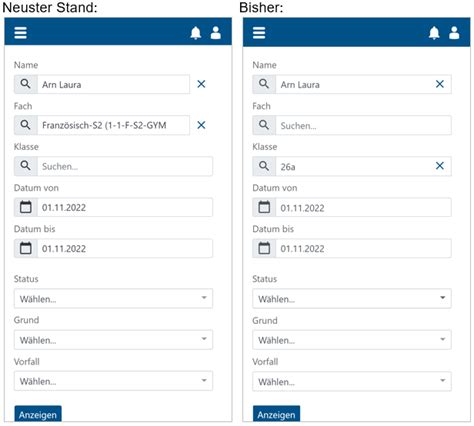 Layout Issues Absenzenverwaltung · Issue 458 · Bkd Mba Fbiwebapp