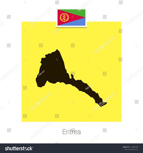 Eritrea Map Design Flag Yellow Background Stock Vector Royalty Free Shutterstock