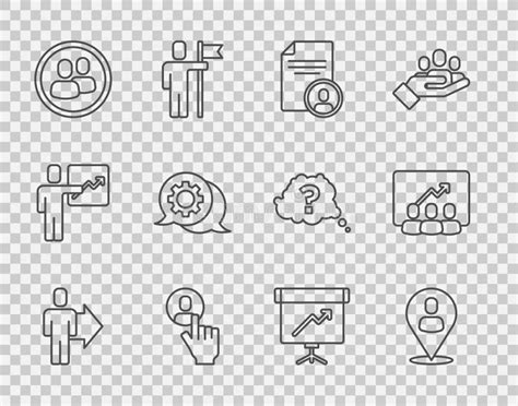 Set Line Team Leader Worker Location Resume Head Hunting Project Team Base Speech Bubble