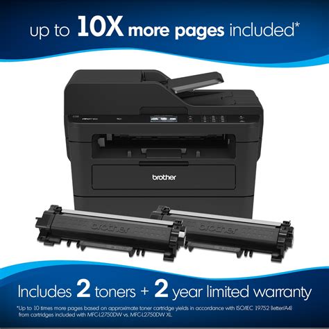 Brother MFC-L2750DW Multifunction Monochrome Laser Printer, 2.7" Touch ...