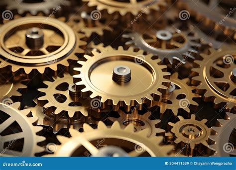 Network Of Interconnected Brass Gears Showcases The Complexity And Interdependence Ai Generated