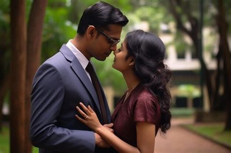 Premium Photo Side View Man Kissing Woman On Forehead