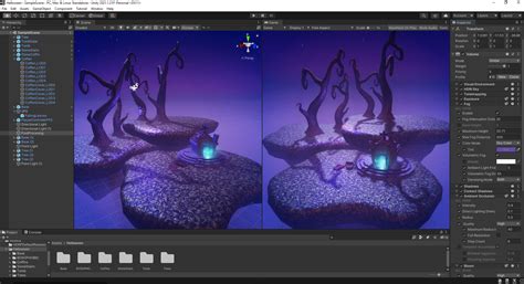 working on halloween scene with unity hdrp assets made with blender