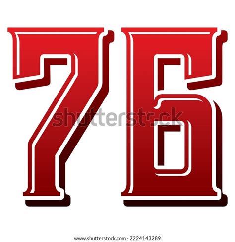 Number Seventy Six Vector Illustration Number Stock Vector Royalty