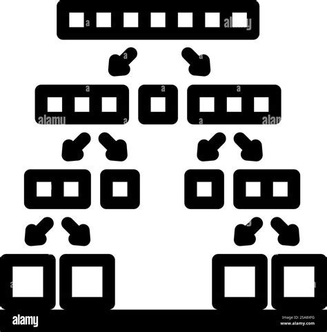 Quicksort Algorithm Line Icon Vector Quicksort Algorithm Sign