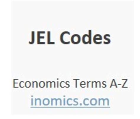 Jel Codes Inomics Jel Codes Inomics