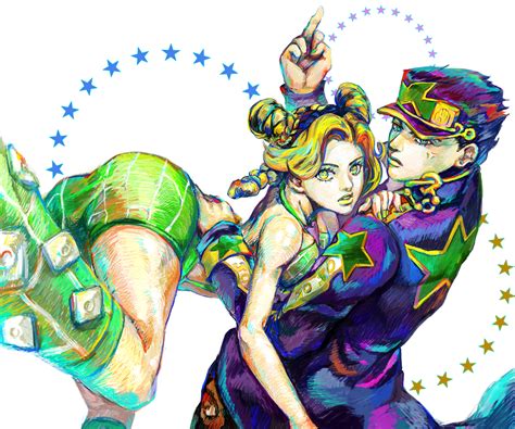 Kujo Jotaro And Kujo Jolyne Jojo No Kimyou Na Bouken And More Drawn By Floweringheart Danbooru