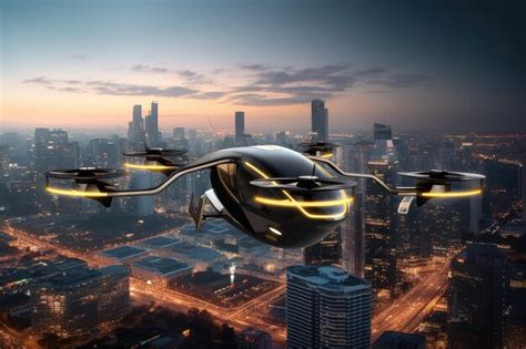 Premium Ai Image Future Of Urban Air Mobility Flying Private