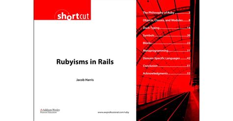 Section 1 The Philosophy Of Ruby Rubyisms In Rails Book