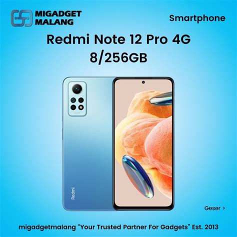 Redmi Note 12 Pro 4G 8 256 Garansi Resmi Mi Gadget Malang