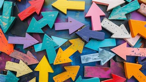 Colorful Arrows On Dark Blue Textured Background Symbolizing Growth