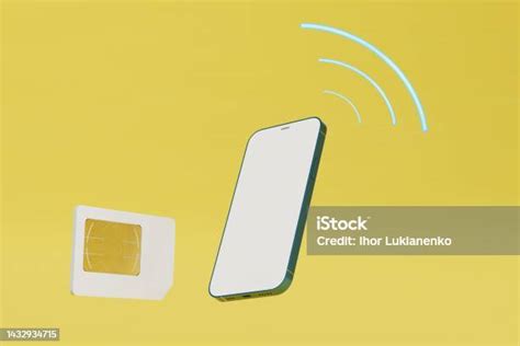 모바일 인터넷 연결 스마트 폰 Sim 카드 및 Wifi 아이콘이 노란색 배경에 있습니다 3d 렌더링 0명에 대한 스톡 사진 및 기타 이미지 Istock