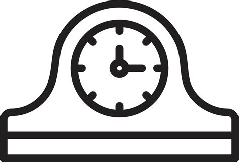 Mantelpiece Clock Line Icon 19852215 Vector Art At Vecteezy