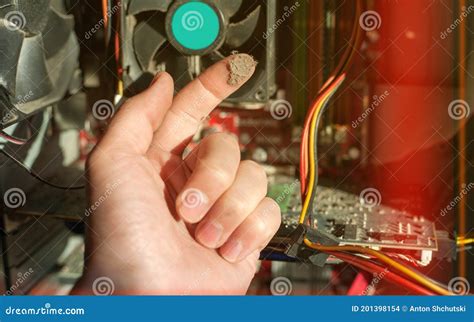 Old Computer System Unit Cooler With Dust Inside Dust On The Computer Pc Processor Cooler With