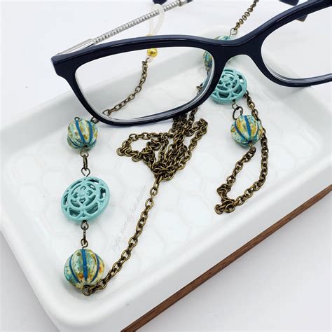 Boho Eyeglass Chain Blue Eyeglass Chain Antique Eyeglass Chain
