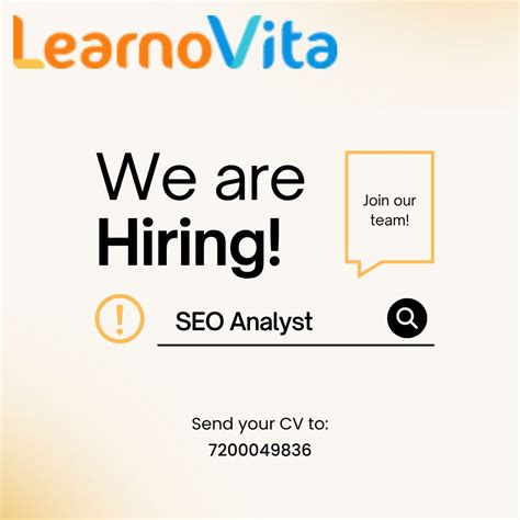 Learnovita On Linkedin Job Jobseekers Fresher Seoanalyst