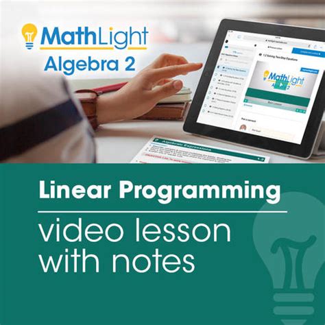 Linear Programming Video Lesson W Notes By MathLight TPT