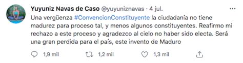 Yuyuniz Navas Por Convención Constitucional Agradezco Al Cielo No