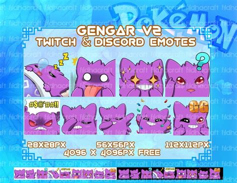 Gengar V2 Twitch Emotes Bundle Gengar Emotes Pack Gengar Etsy In 2023