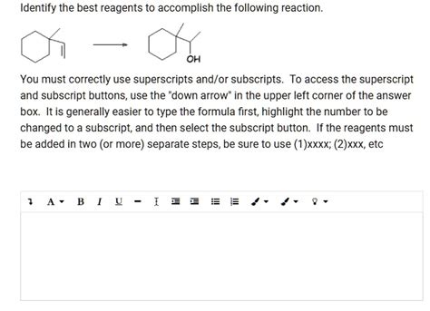 solved identify the best reagents to accomplish the following reaction