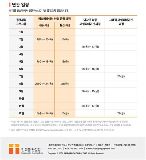 2017 공개교육 일정 공지사항 및 뉴스 인피플 소식 기업교육 조직개발을 위한 퍼실리테이션 인피플컨설팅