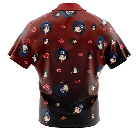 Naruto Itachi Uchiha Pattern Button Up Hawaiian Shirt Otaku Hall