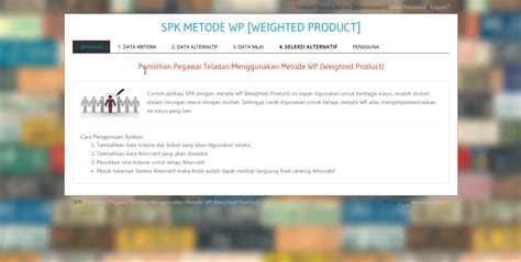 Download Source Code Aplikasi Spk Metode Wp Seleksi Pegawai Teladan