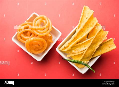 Crispy Fafda With Sweet Jalebi Is An Indian Snack Most Popular In