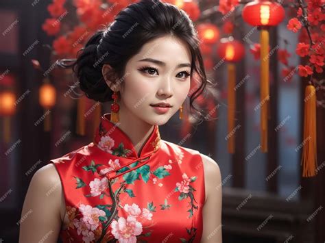 Premium Photo Happy Chinese New Year Beautiful Asian Woman Wearing