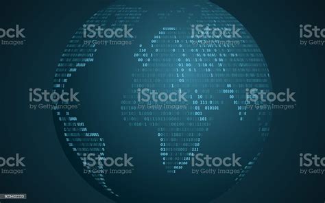 Abstract World Map From Binary Code Abstract Planet Earth Futuristic Background Computer