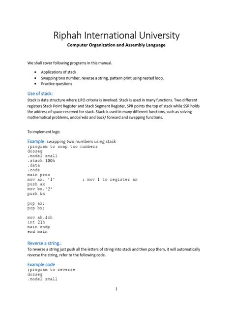 stack pdf string computer science assembly language