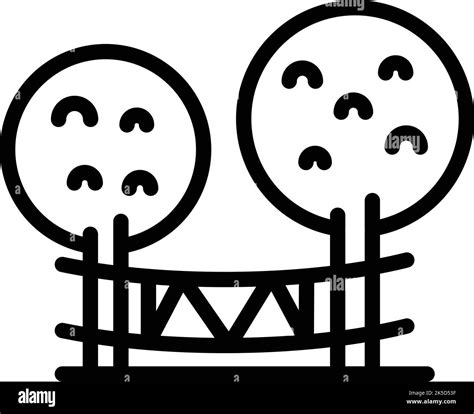 Tree Rope Icon Outline Vector Adventure Park Forest Climb Stock