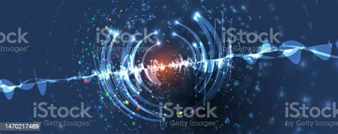 양자 처리 딥 러닝 인공 지능 비즈니스 또는 과학 프레젠테이션을 위한 미래 신기술 양자에 대한 스톡 벡터 아트 및 기타 이미지 양자 의사소통 초현대적 Istock