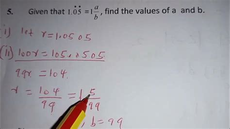 How To Write ️ Recurring Decimal Into A Mixed Fraction Youtube