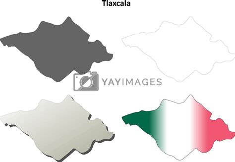 Tlaxcala Blank Outline Map Set By Davidzydd Vectors Illustrations