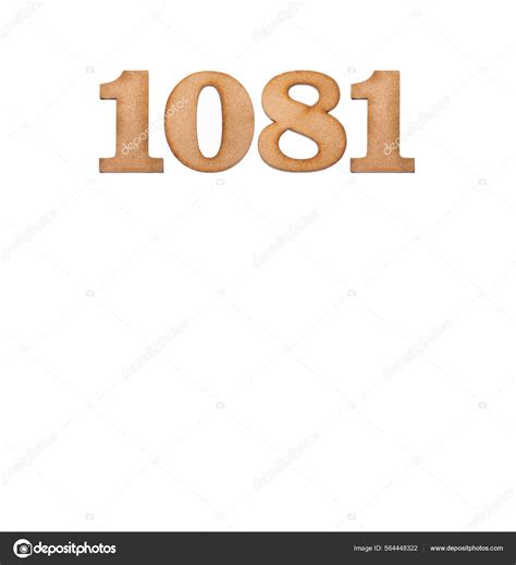 Number 1081 Wood Isolated White Background — Stock Photo ...
