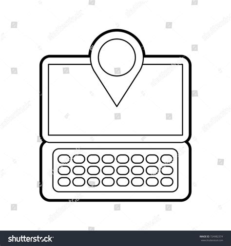 Laptop Communication Pointer Map Navigation Gps Stock Vector Royalty Free Shutterstock
