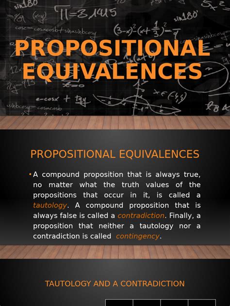 Propositional Equivalences Pdf First Order Logic Formalism
