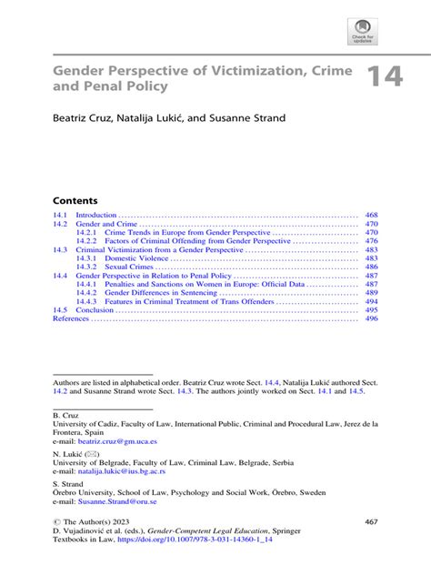 Gender Victimization Pdf Crimes Crime And Violence